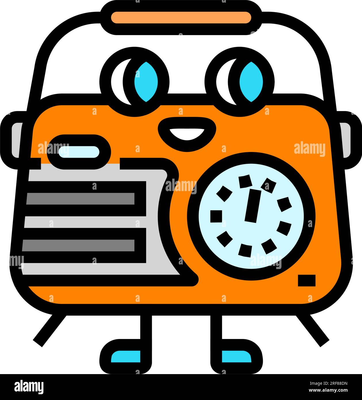 retro radio character music color icon vector illustration Stock Vector ...