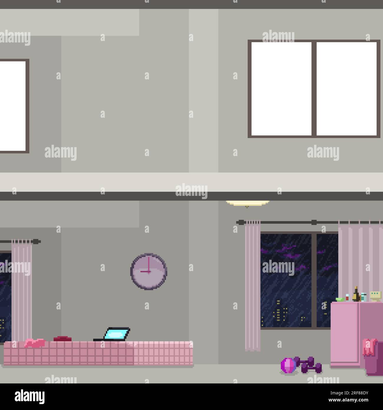 Empty fridge dark Stock Vector Images - Alamy