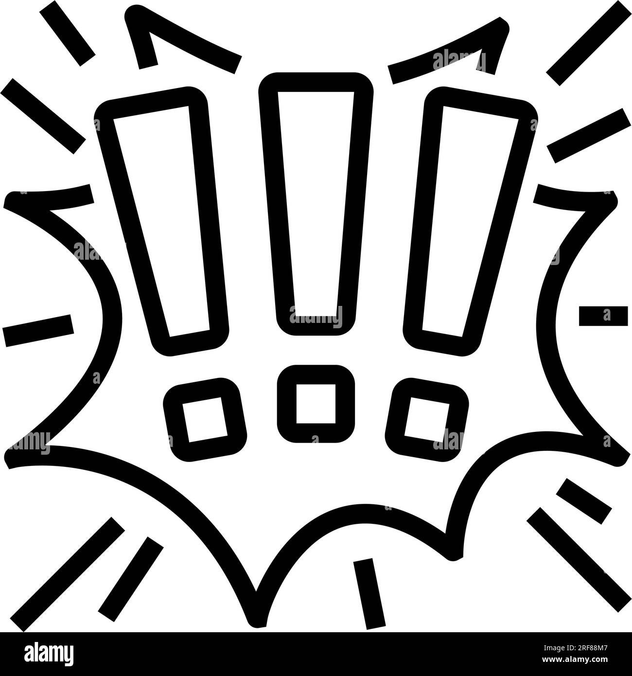 exclamation mark alert line icon vector illustration Stock Vector Image ...