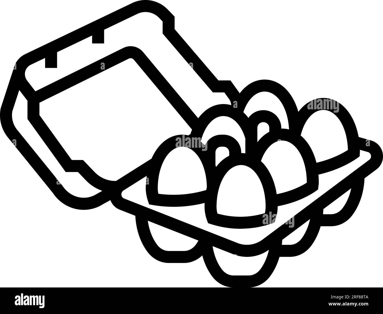 egg box hen line icon vector illustration Stock Vector Image & Art - Alamy