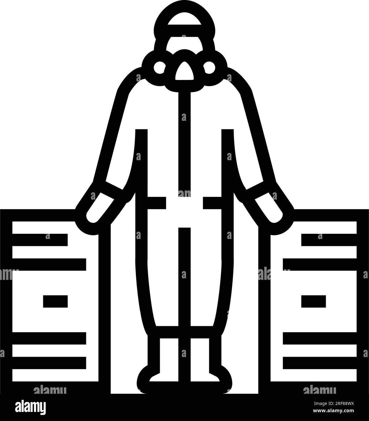 hazardous materials handling line icon vector illustration Stock Vector ...