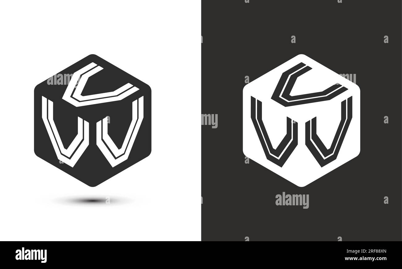 v letter logo design with illustrator cube logo, vector logo modern ...