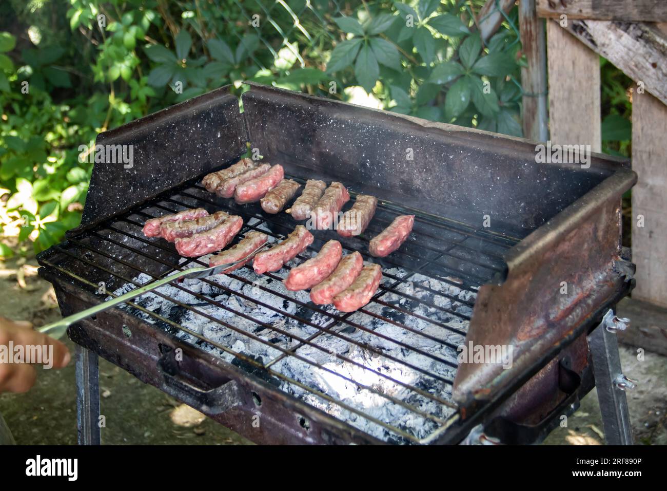 Barbecue Grill in backyard of country side, preparing, grilling ...