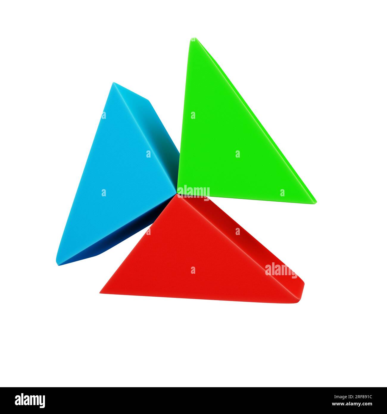Abstract geometrical shapes red, green and blue triangles isolated on ...