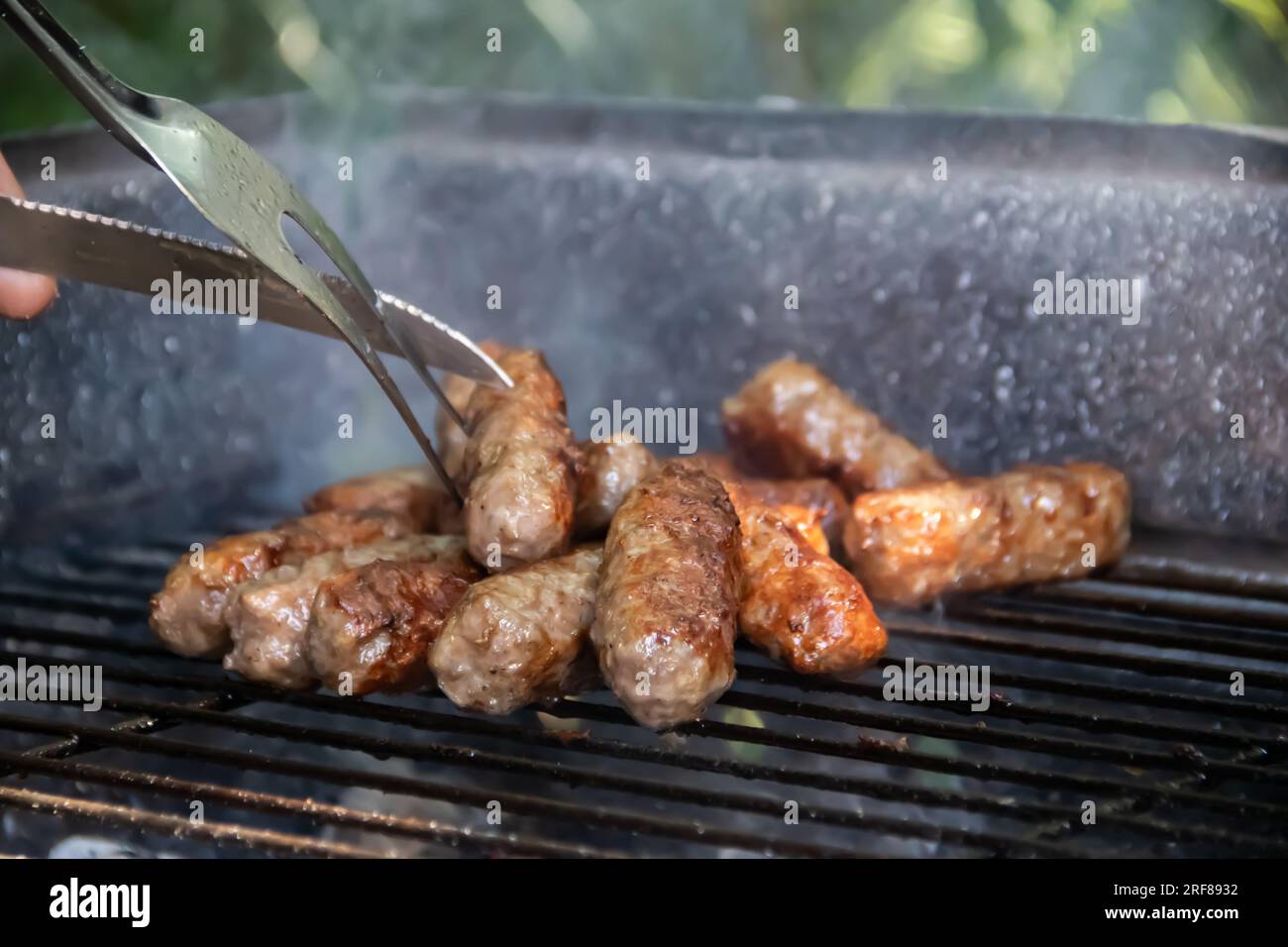 Barbecue Grill in backyard of country side, preparing, grilling ...