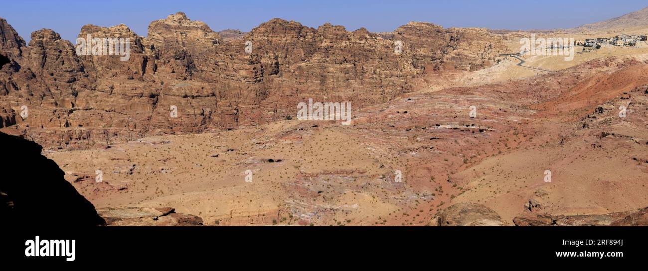 High overview of Petra city, UNESCO World Heritage Site, Wadi Musa ...