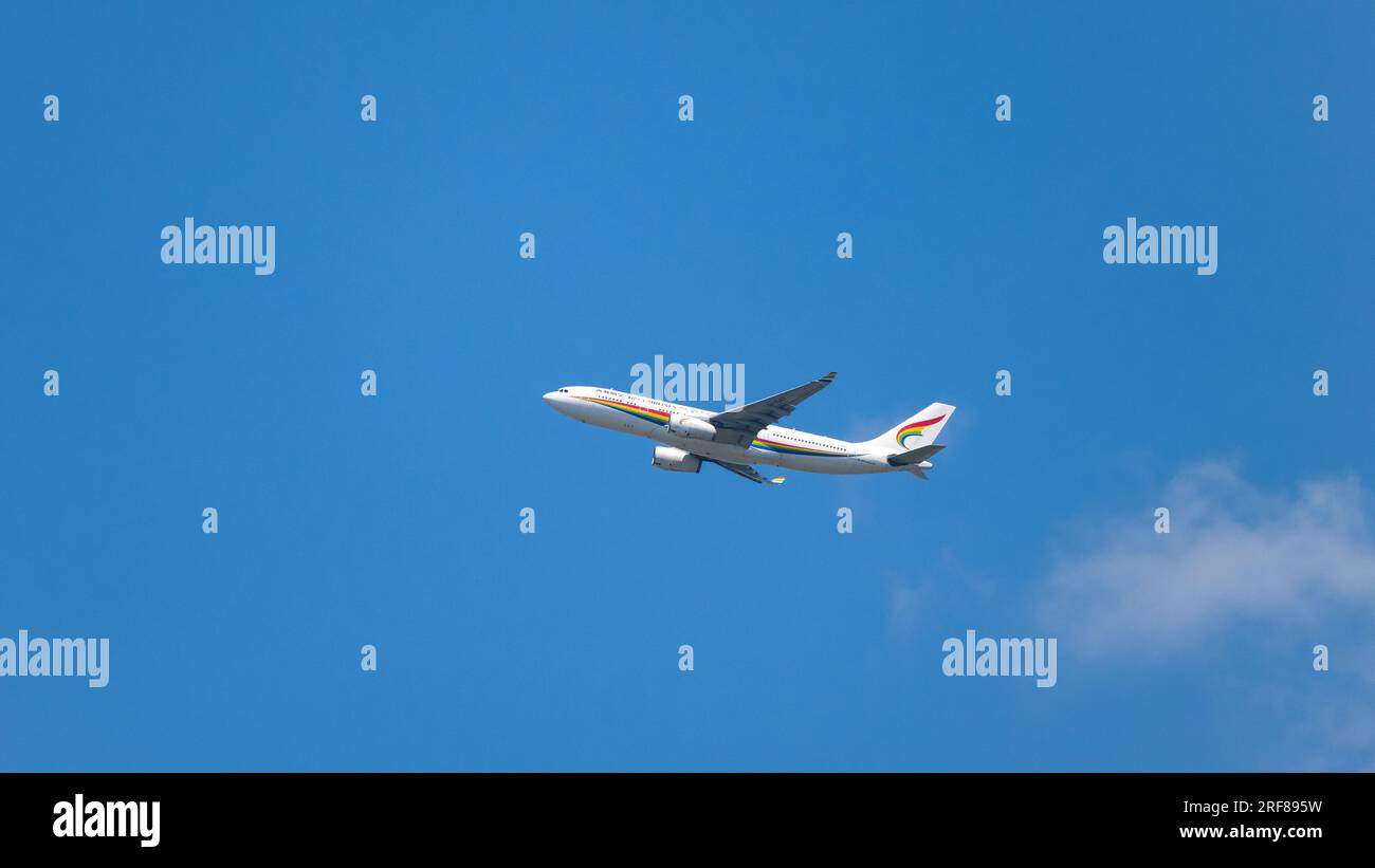 The Tibet Airlines A330-200 plane on a sunny day Stock Photo - Alamy