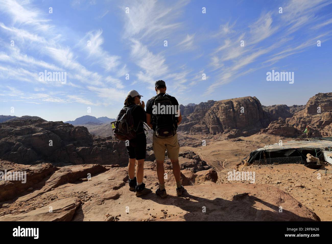 High overview of Petra city, UNESCO World Heritage Site, Wadi Musa ...