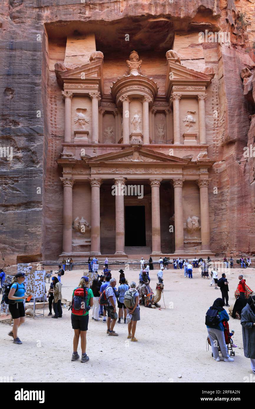View of the Al-Khazneh (The Treasury), Petra city, UNESCO World ...
