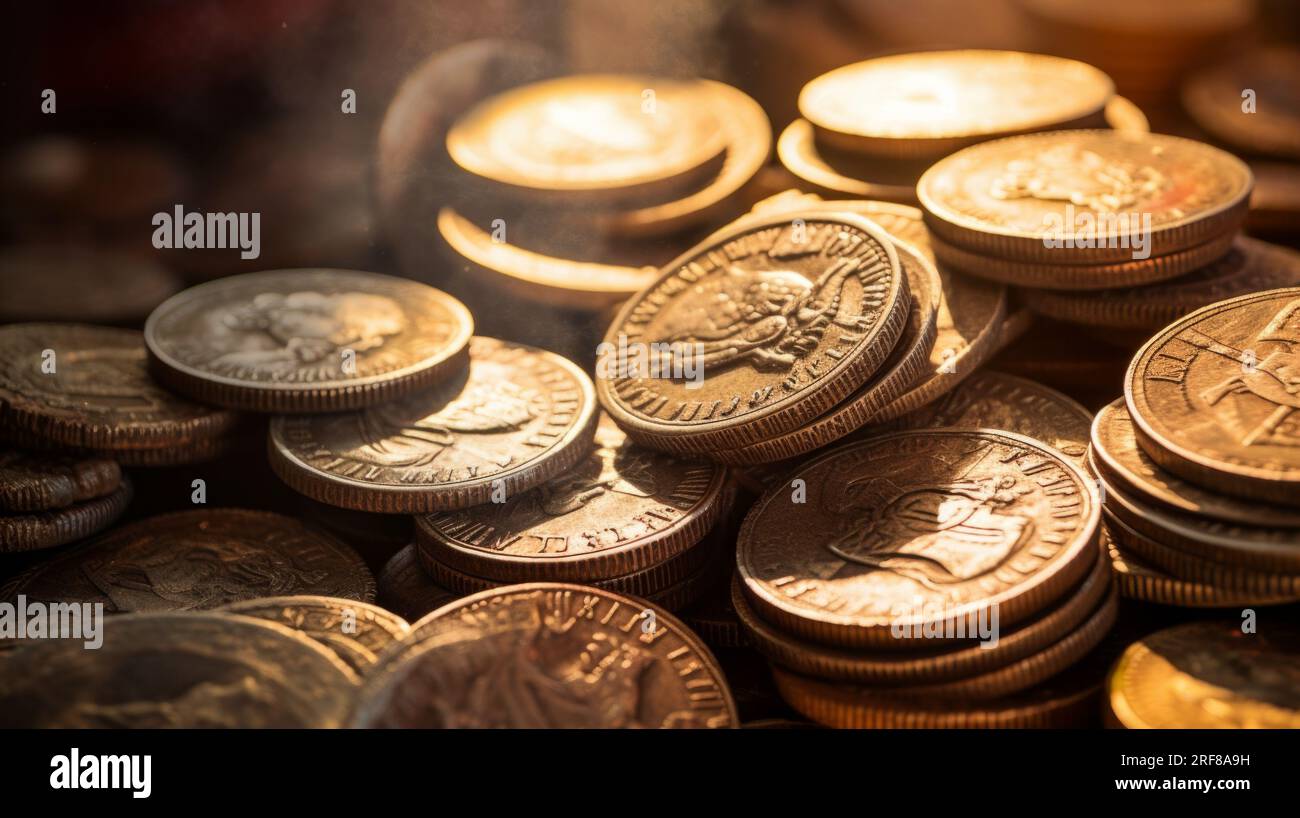 Roman Coins Treasure. Pile of Empire Roman Coins Stock Photo - Alamy