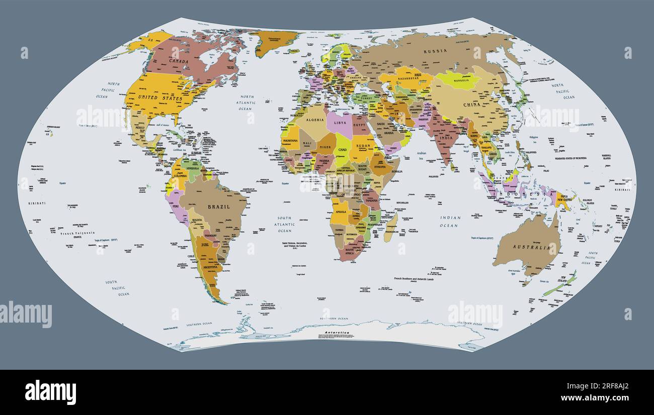 Political world map Wagner VII projection Stock Vector Image & Art - Alamy