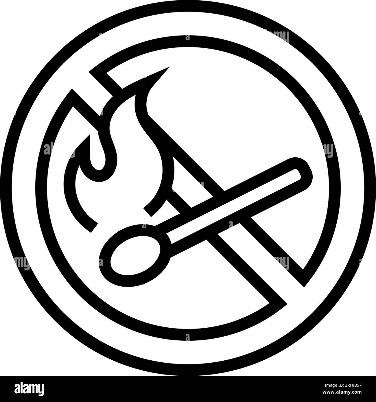no open fire flame emergency line icon vector illustration Stock Vector ...