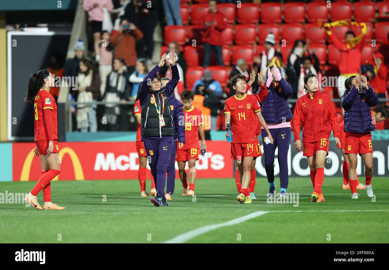 Adelaide, Australia. 1st Aug, 2023. Team China leave the pitch after the Group D match between ...