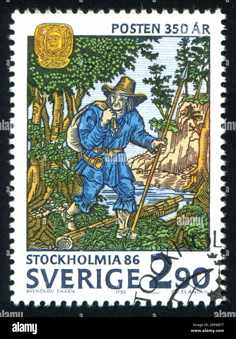 SWEDEN - CIRCA 1986: stamp printed by Sweden, shows Postman, circa 1986 ...