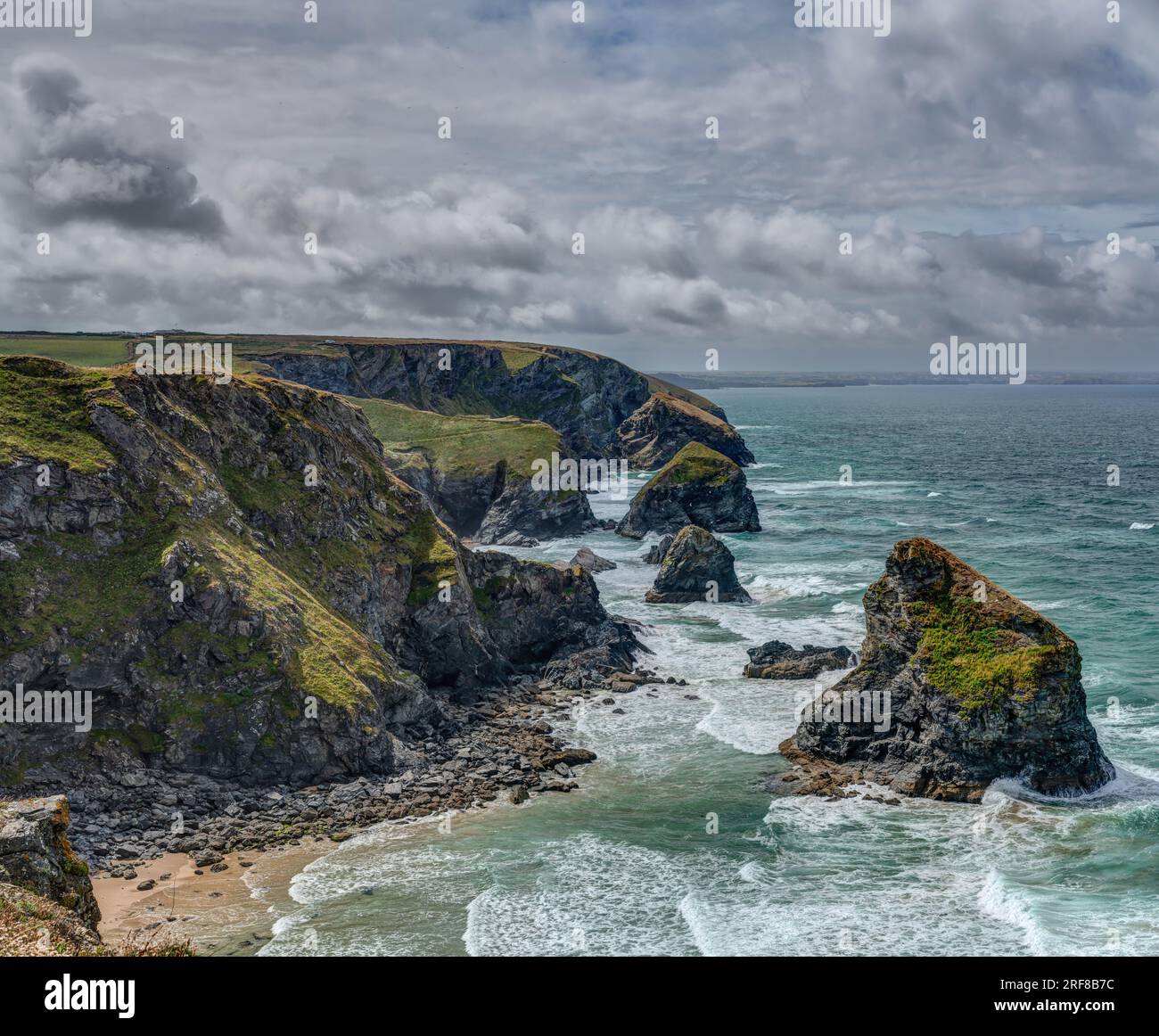 Looking southwards towards Newquay, Cornwall, this is the beautiful ...