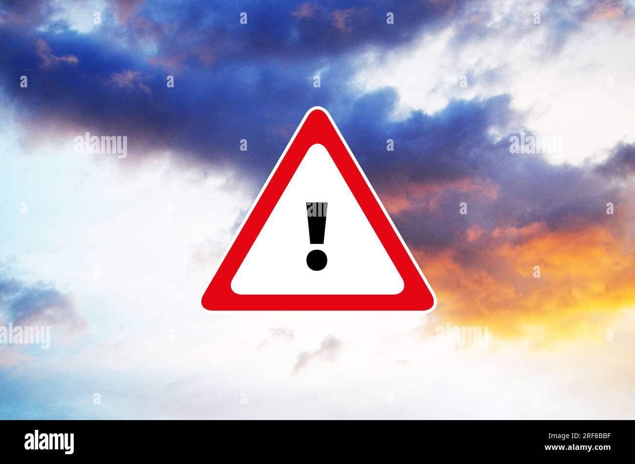 text with exclamation mark on sky background Stock Photo - Alamy