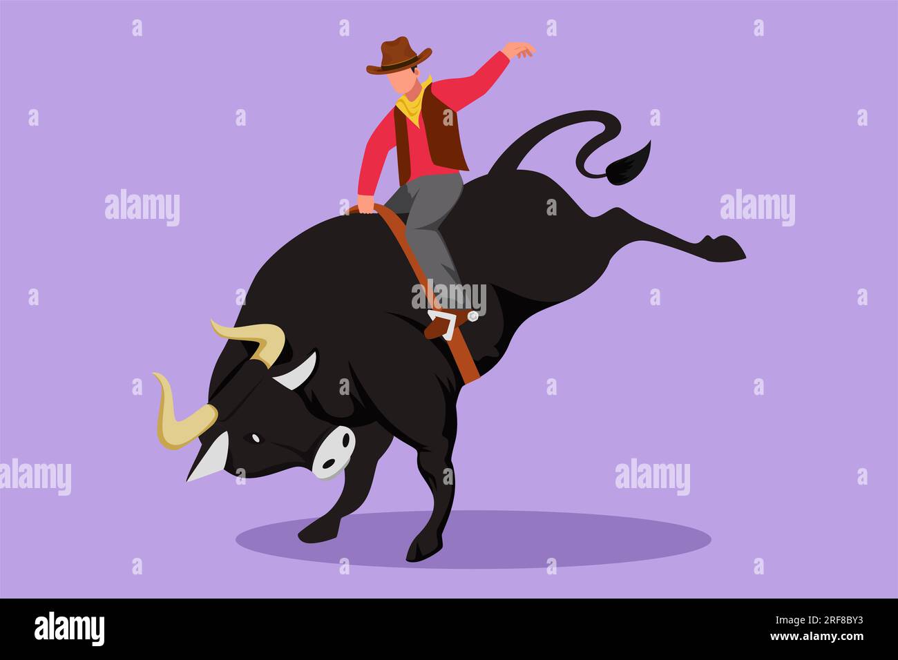 Rodeo cowboy bull riding cartoon hi-res stock photography and images ...