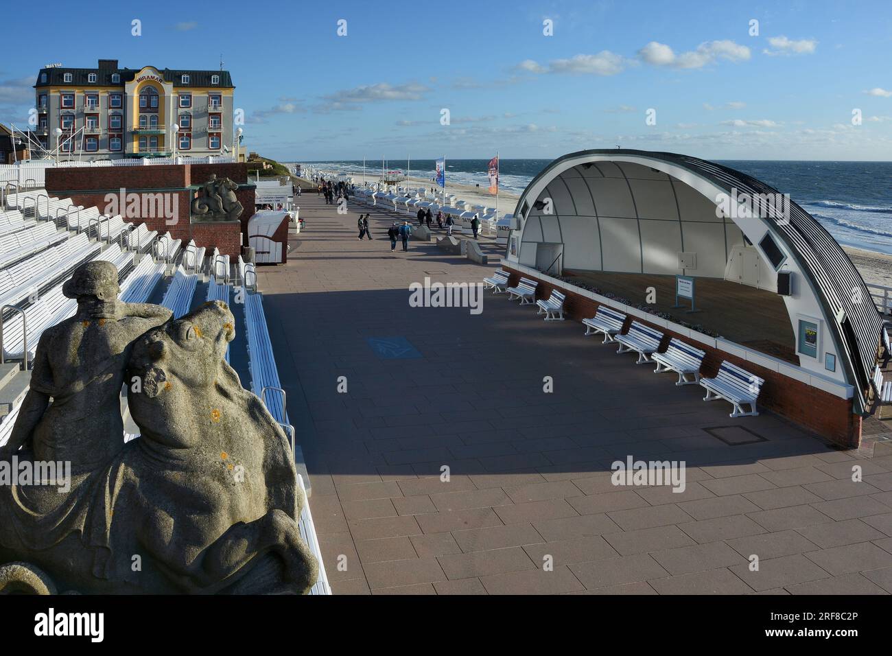 The promenade in Westerland, Sylt, Frisian Islands, North Sea, Germany ...