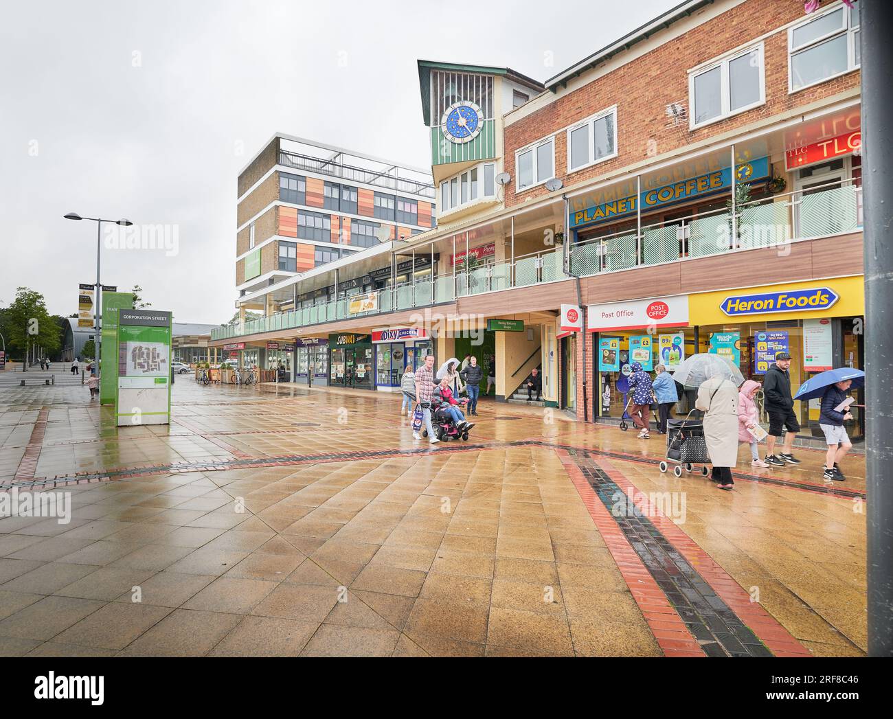 Shoppers on Corporation Street pedestrian shopping precinct at the town ...