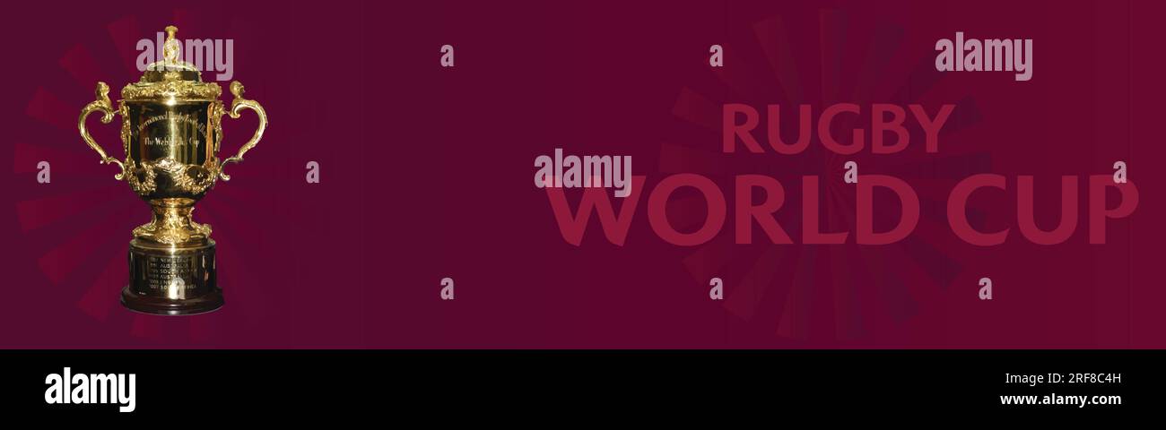 Rugby World Cup Trophy with Red Background Social Media Post, Vector ...