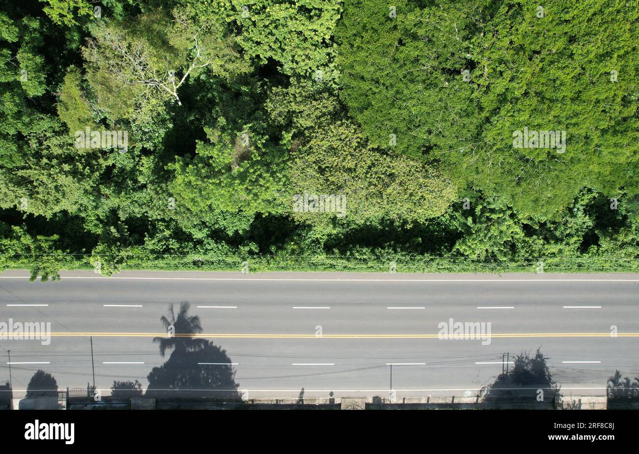 Aerial view empty asphalt road hi-res stock photography and images - Alamy
