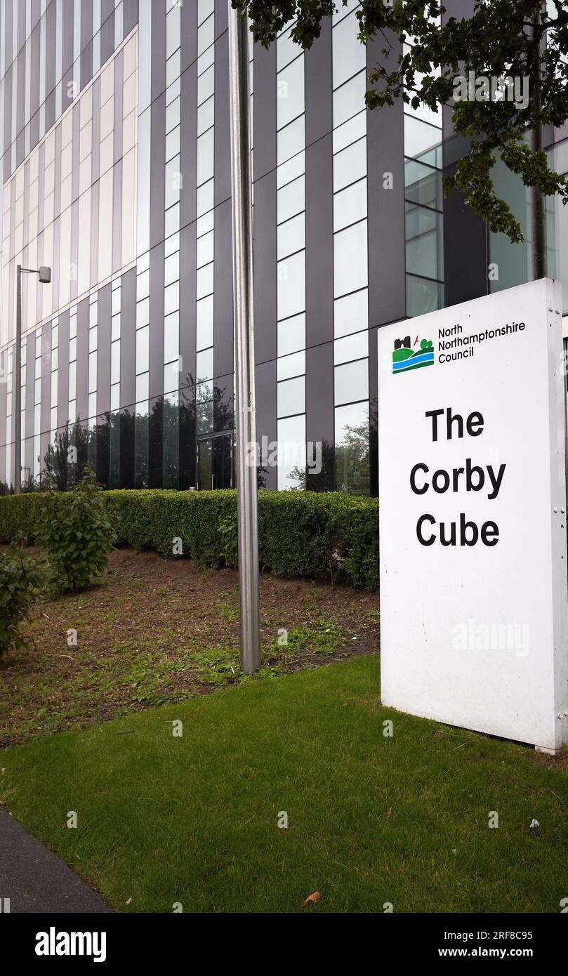 The Corby Cube local government building at the town centre of Corby ...