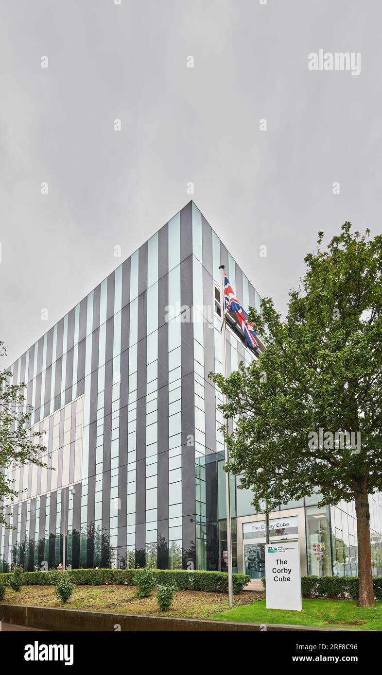 The Corby Cube local government building at the town centre of Corby ...