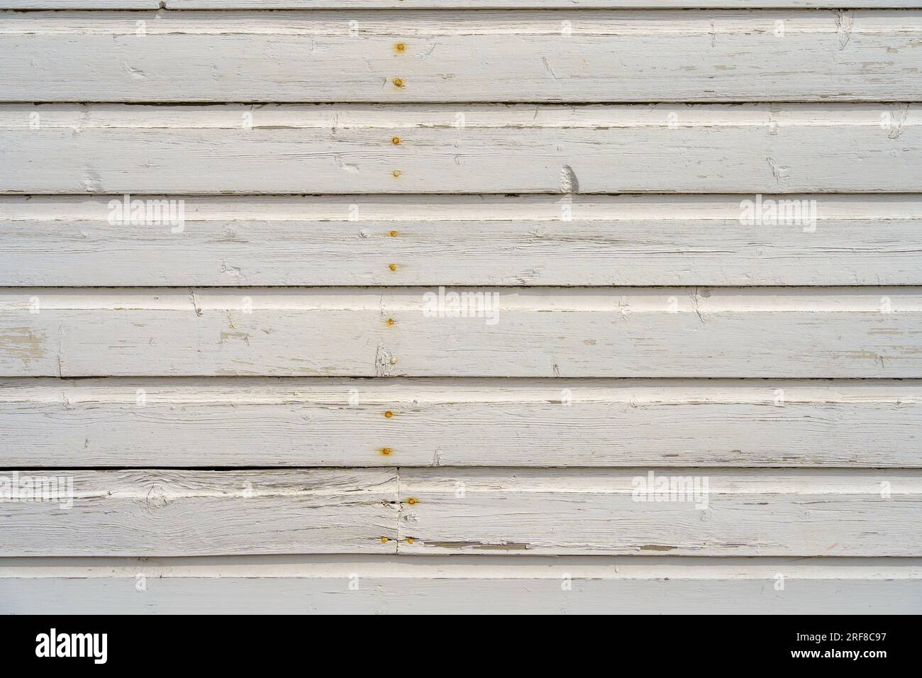 White horizontal wood siding of an old house , close up Stock Photo - Alamy