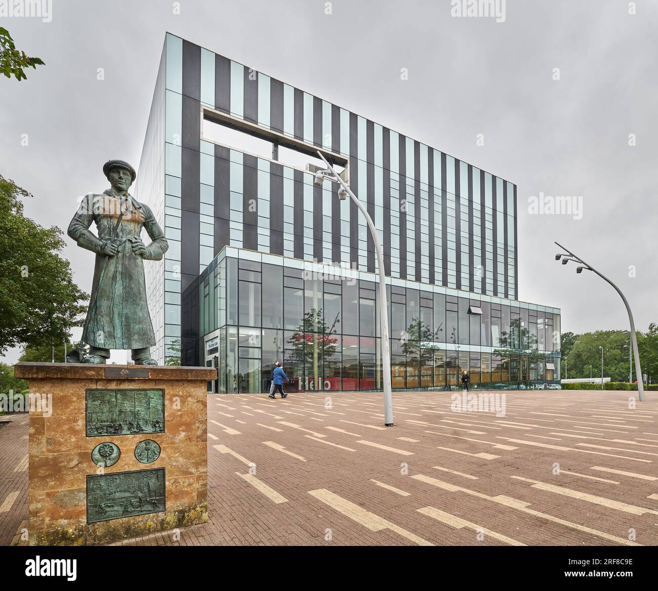 The steel worker memorial outside the Corby Cube local government ...