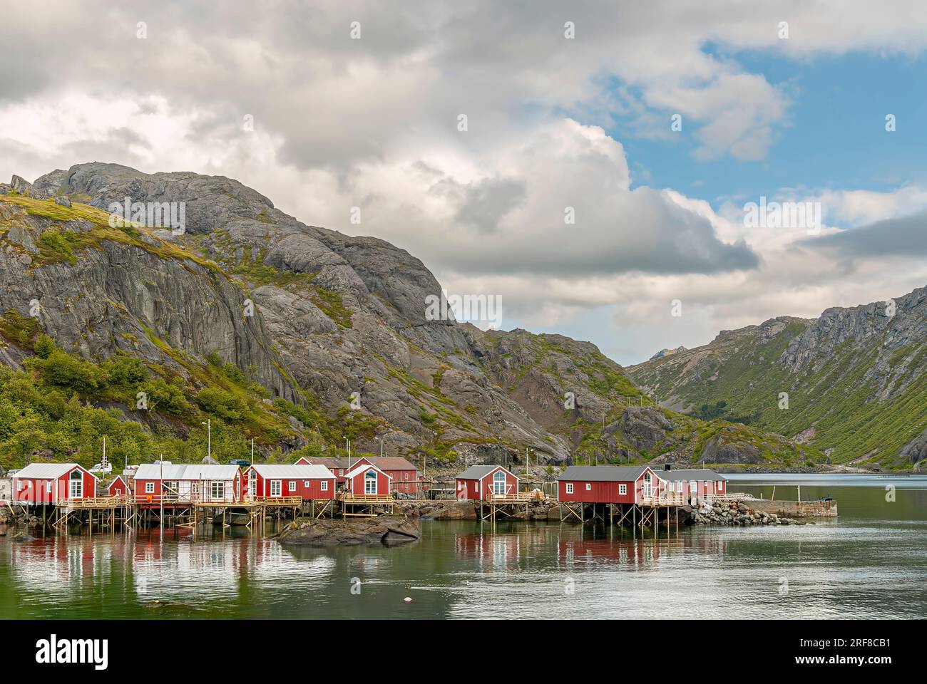 Village Nusfjord at the Island Flagstadoy, Lofoten, Norway Stock Photo ...