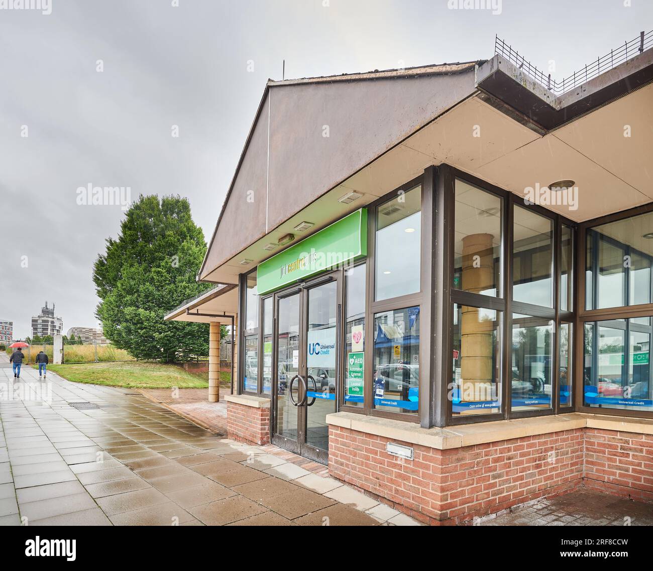 The Job Centre Plus near the town centre of Corby, England, on a rainy ...