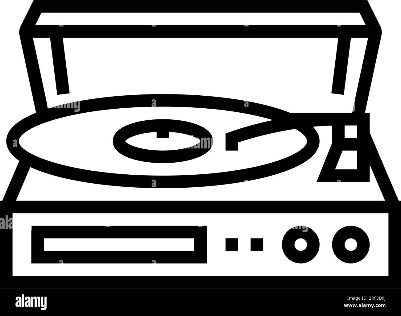 vinyl record player retro music line icon vector illustration Stock ...