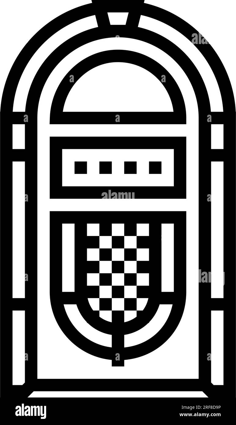 jukebox retro music line icon vector illustration Stock Vector Image ...