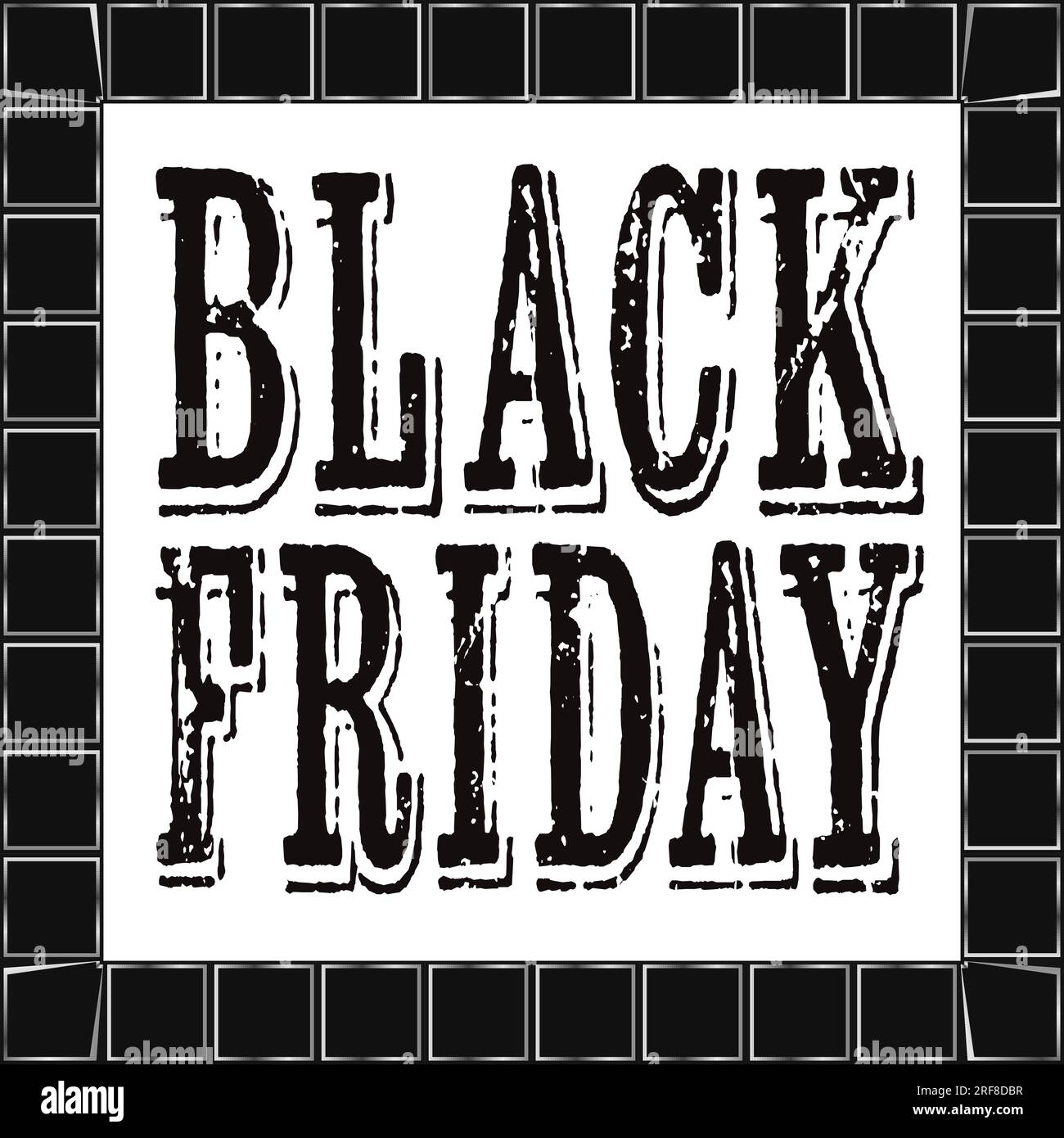 Black Friday Sale Banner Mosaic frame Square black and white sticker ...