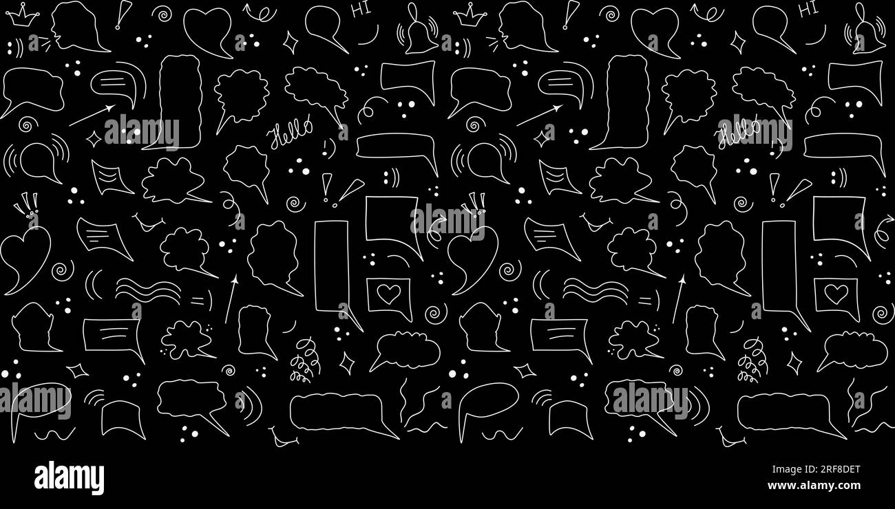 Doodle seamless pattern Different sizes and different shaped speech ...