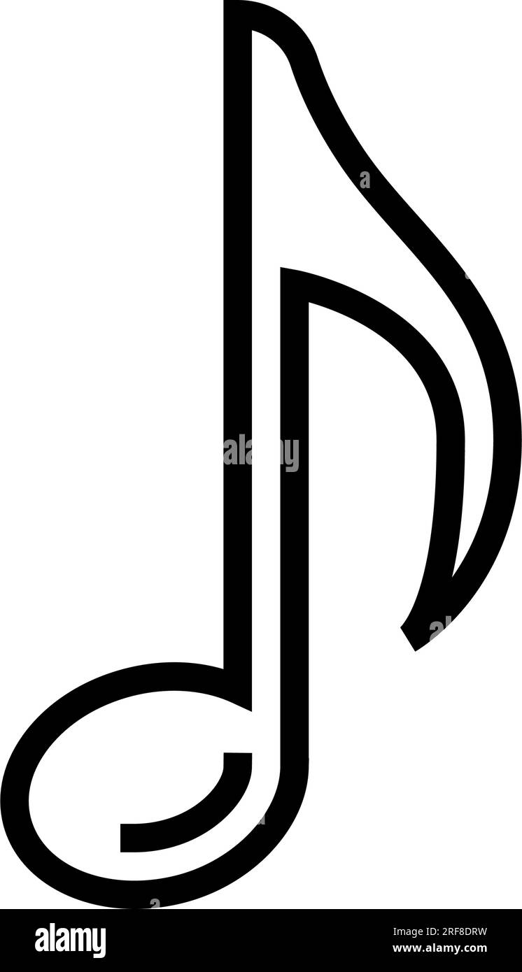 music notes retro line icon vector illustration Stock Vector Image ...