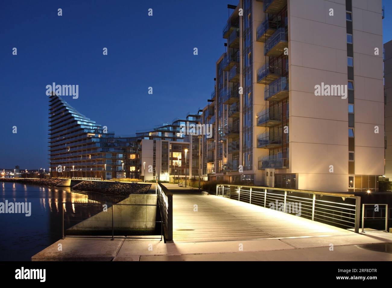 The AARhus residential development (L), Aarhus docklands, Denmark Stock ...