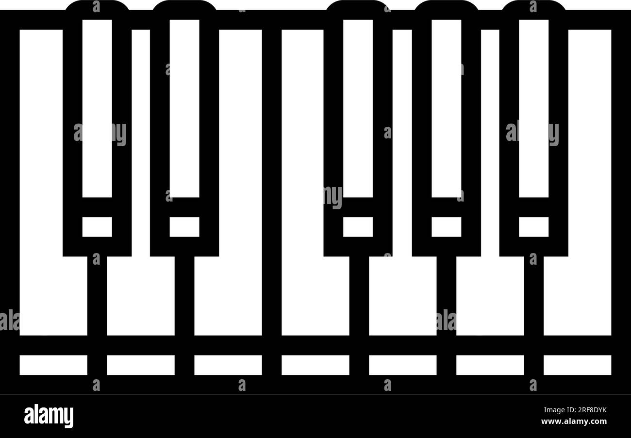 piano keys retro music line icon vector illustration Stock Vector Image ...