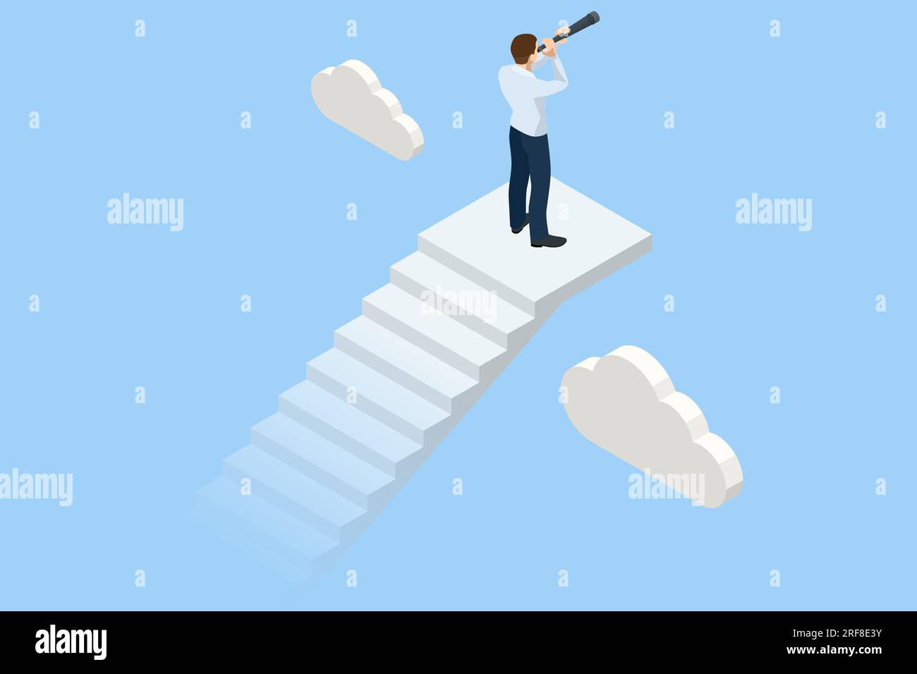 Isometric goal and target achievement concept. Hope to success in ...