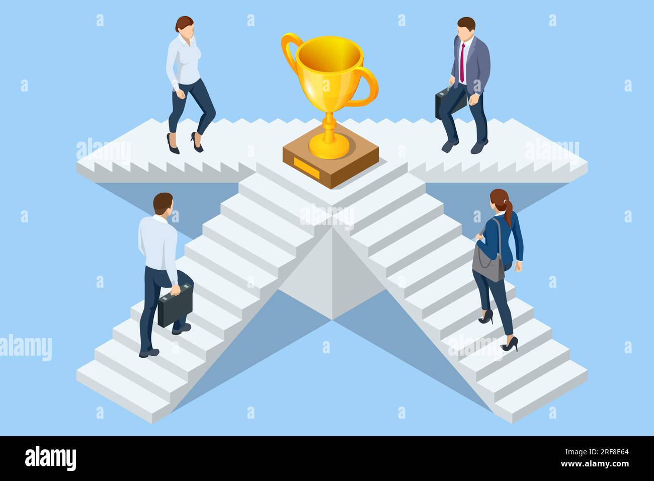 Isometric goal and target achievement concept. Hope to success in ...