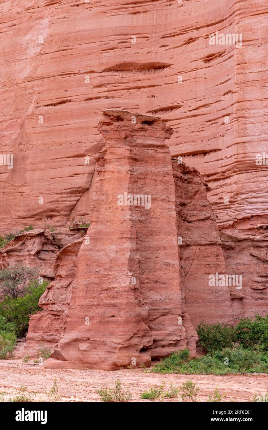 Red sandstone formation in the Talampaya Gorge in Talampaya National ...