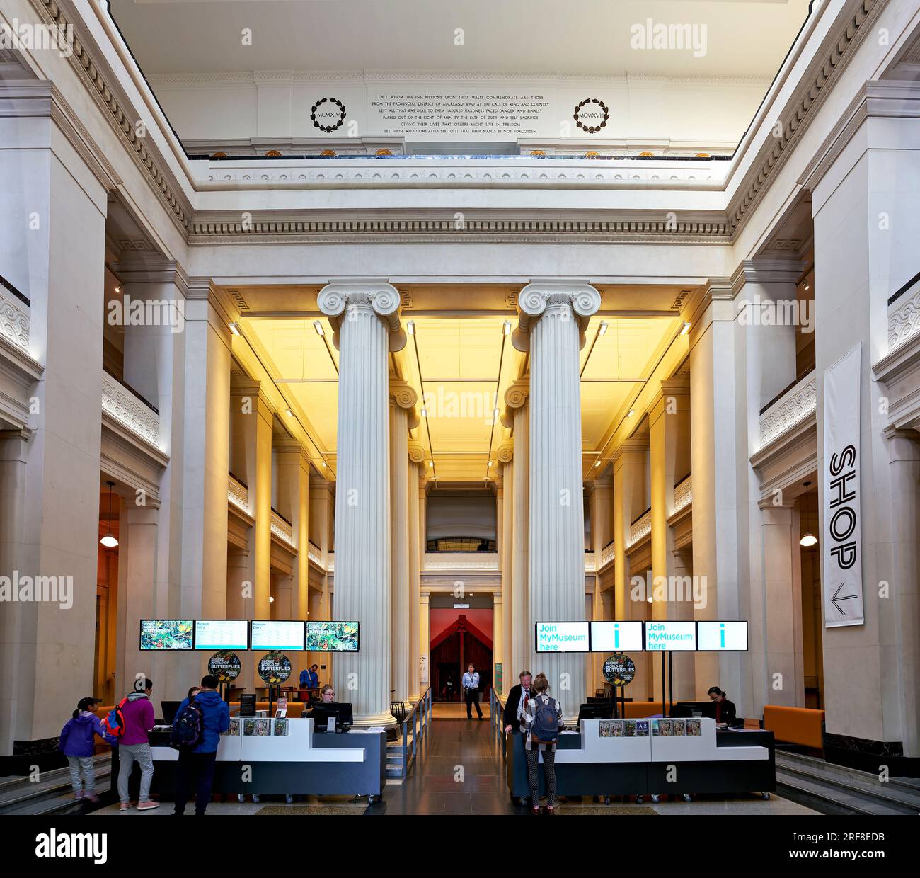 Auckland. New Zealand. Auckland War Memorial Museum. The entrance Stock ...