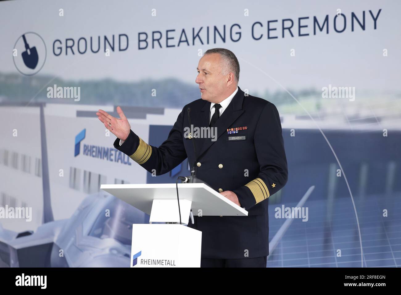 Weeze, Germany. 01st Aug, 2023. Vice Admiral Carsten Stawitzki, head of ...