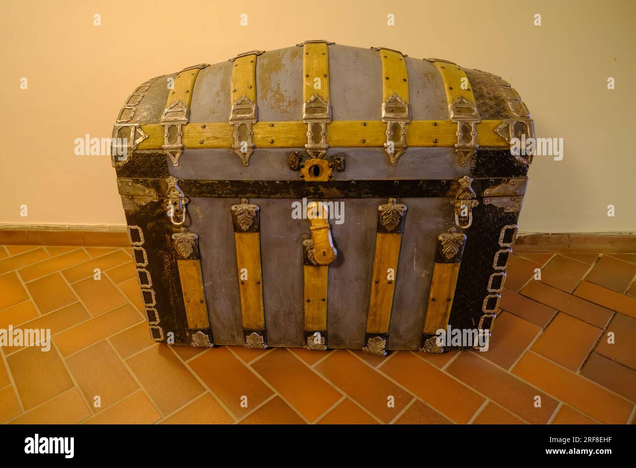 Very old box in the attic like pirate treasure box.High dynamic range ...