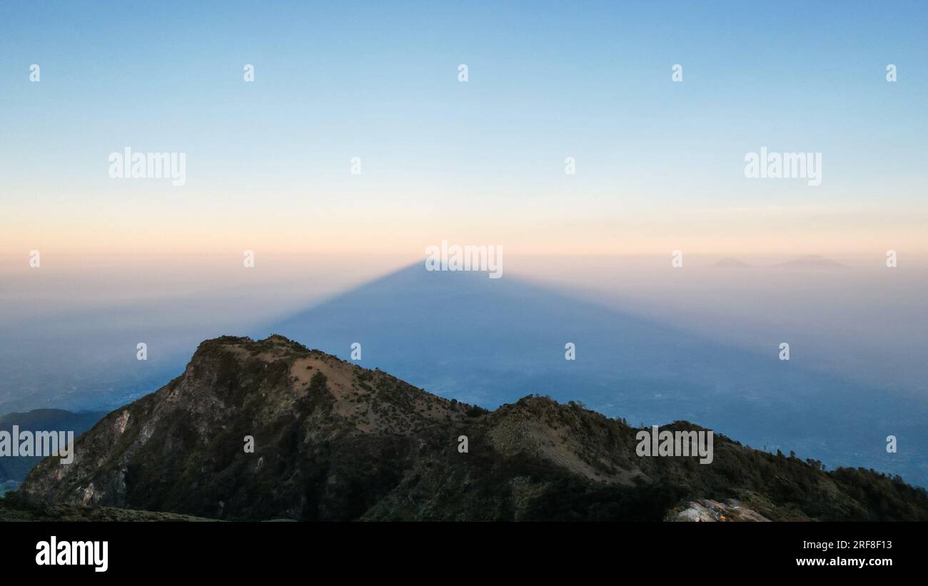 The beautiful Landscape view from Lawu Mountain at sunrise located in ...