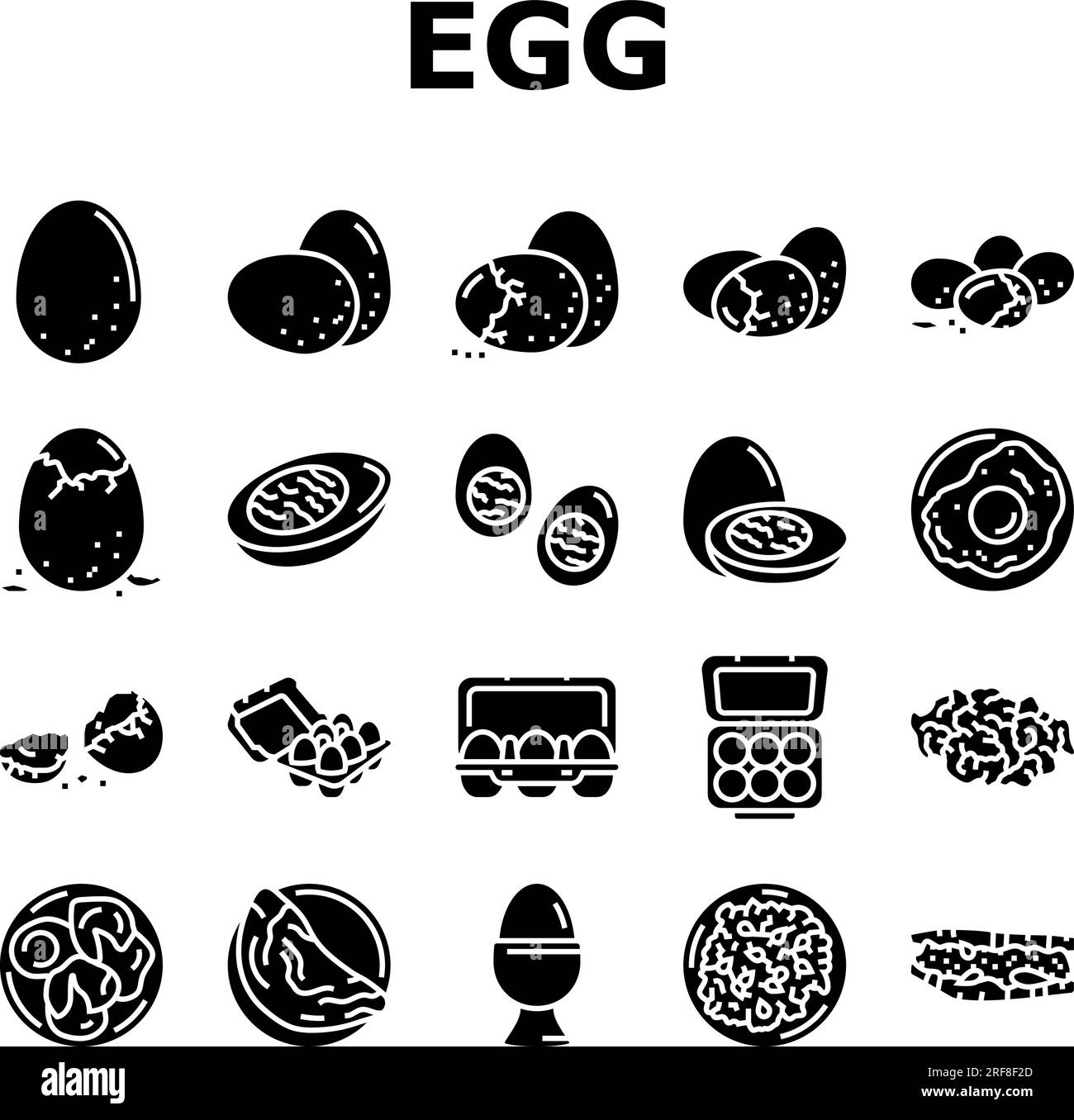egg chicken hen food farm icons set vector Stock Vector Image & Art - Alamy