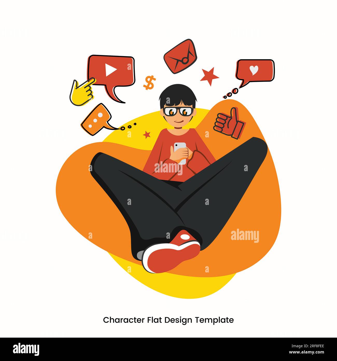 Simple flat design character vector illustration Stock Vector Image ...