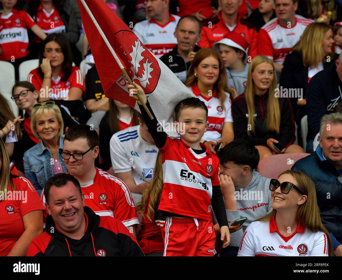 Derry GAA senior football team fans in Celtic Park, Derry, Northern ...