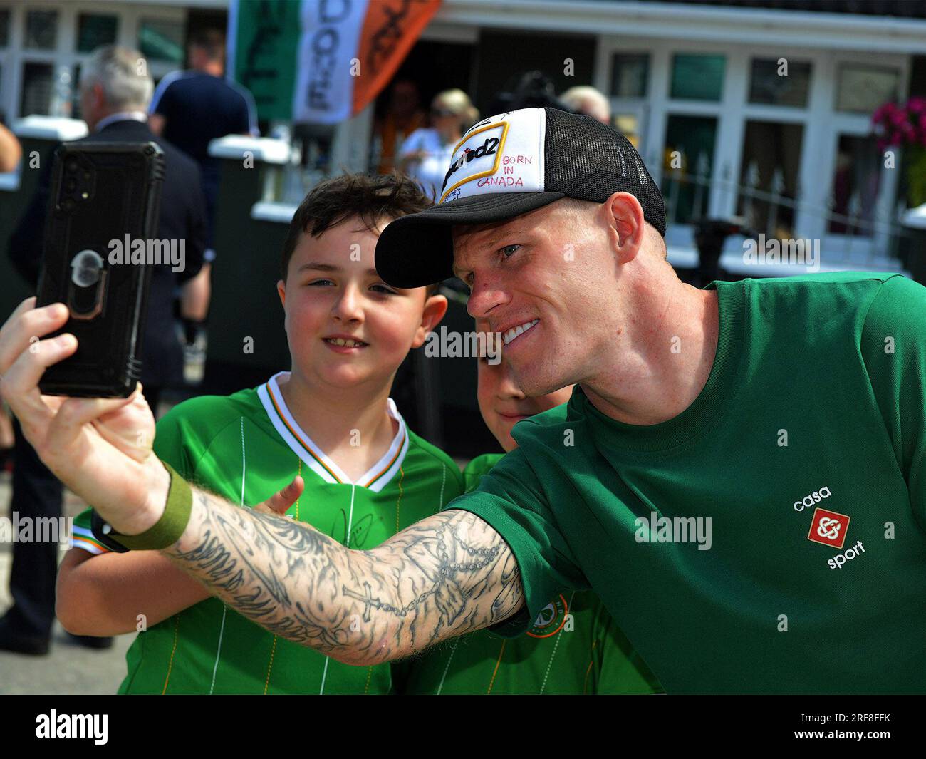 Ireland international footballer James McClean takes a selfie for fans ...