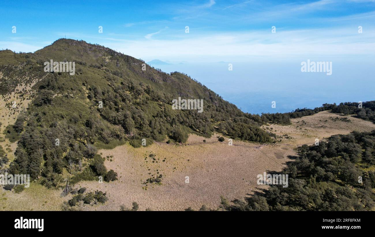 The beautiful Landscape view from Lawu Mountain at sunrise located in ...